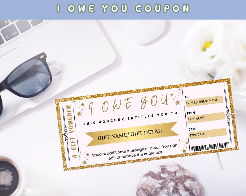 Editable Canva IOU Voucher | Custom Gift Coupon for Any Occasion ...