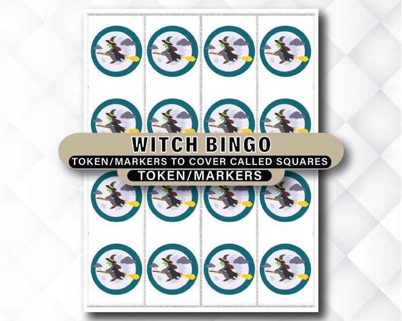 60 Witch Bingo Cards, Wicked Themed Party Game, Halloween Party Gam ...