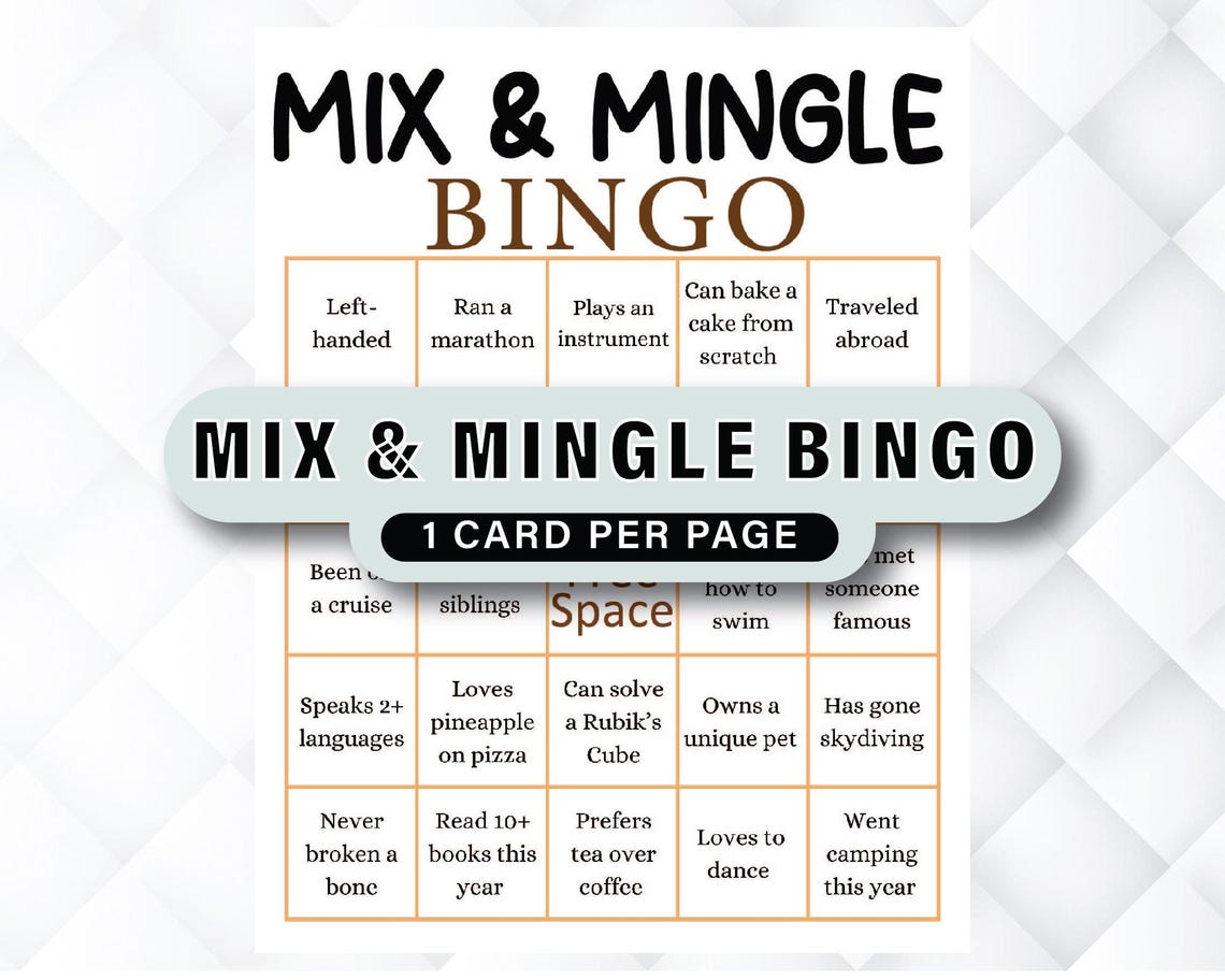 Mix and Mingle Bingo, Get to Know You Questions, Class Reunion Games ...