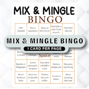 Mix and Mingle Bingo, Get to Know You Questions, Class Reunion Games ...