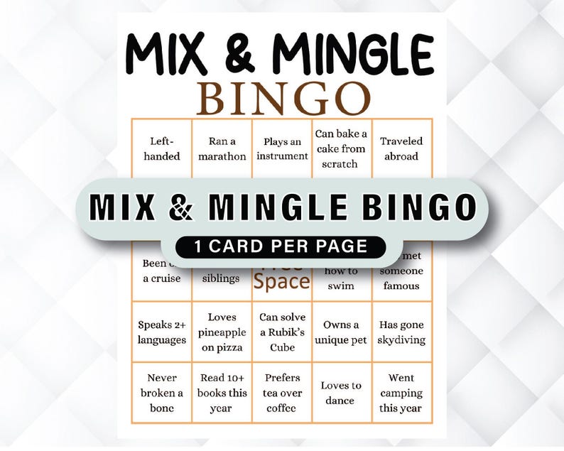 Mix and Mingle Bingo, Get to Know You Questions, Class Reunion Games ...