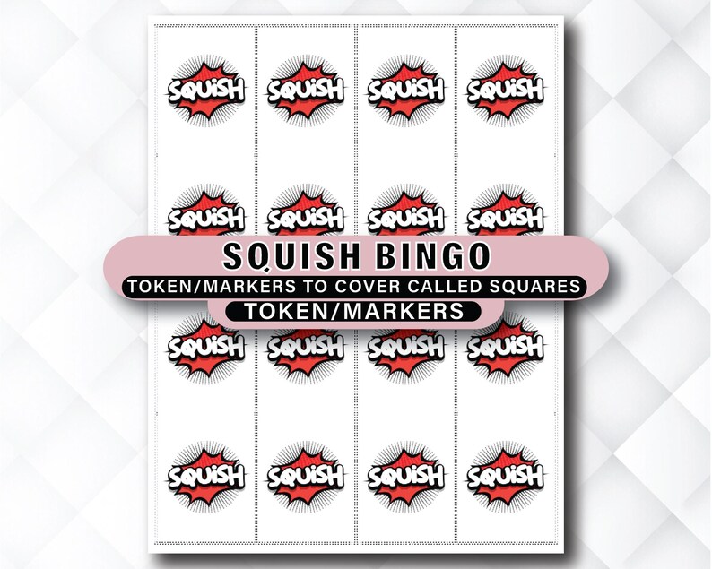 60 Squish Bingo Cards, Squish Mallow Party, Squishy Birthday Party ...