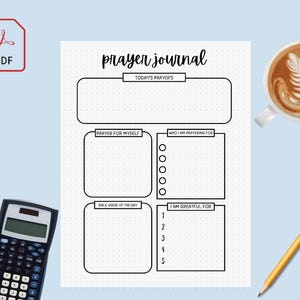 Prayer Journal Printable, Digital Bible Study Journal, Reflection Notes ...