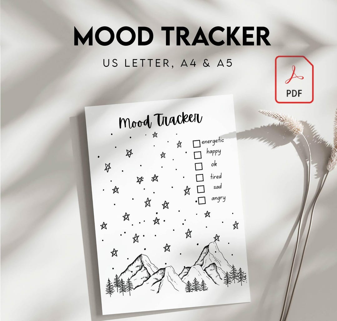 Star Mood Tracker, Feelings Tracker, Daily Mood Tracker, Track Mood ...