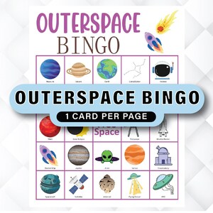 Outer Space Bingo Cards, Solar System Bingo, Astronomy Bingo, Space ...