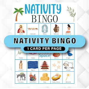 60 Nativity Bingo Cards, Christmas Nativity Bingo, Nativity Game ...