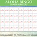 Aloha Bingo, Luau Bingo, Hawaiian Bingo, Luau Birthday Party, 30 ...