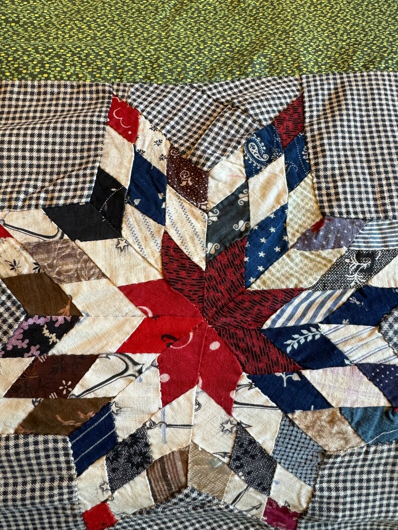 Antique Green Star Quilt Top - Etsy