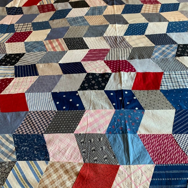 Tumbling Block Quilt - Etsy