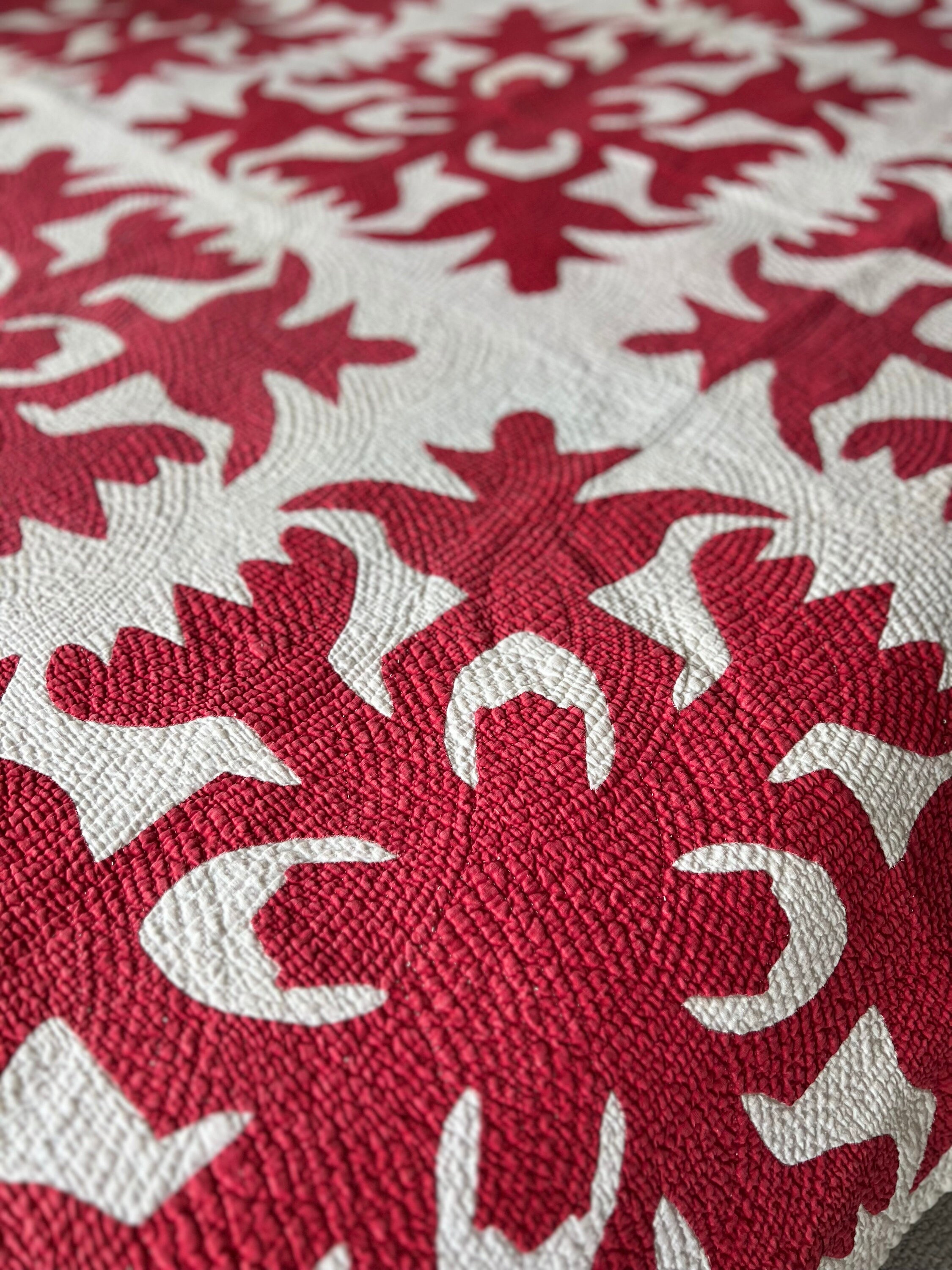 C 1850s Turkey Red Papercut Applique Quilt - Etsy