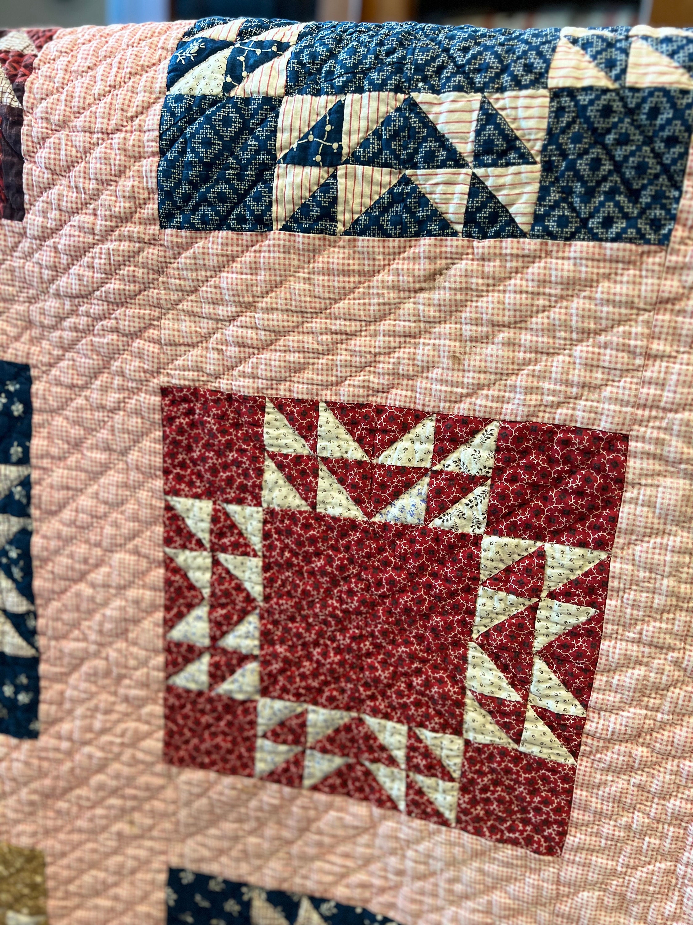 Beautiful 19th Century Block Quilt - Etsy