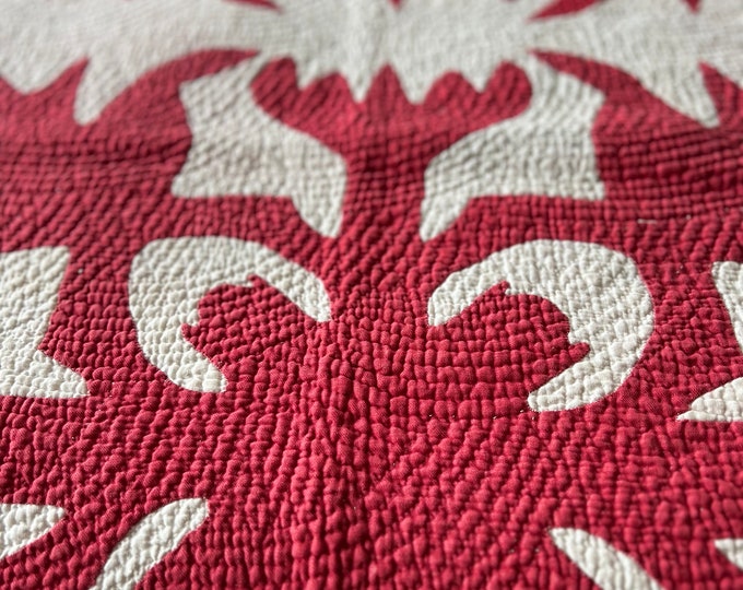 C 1850’s Turkey Red Papercut Applique Quilt - Etsy