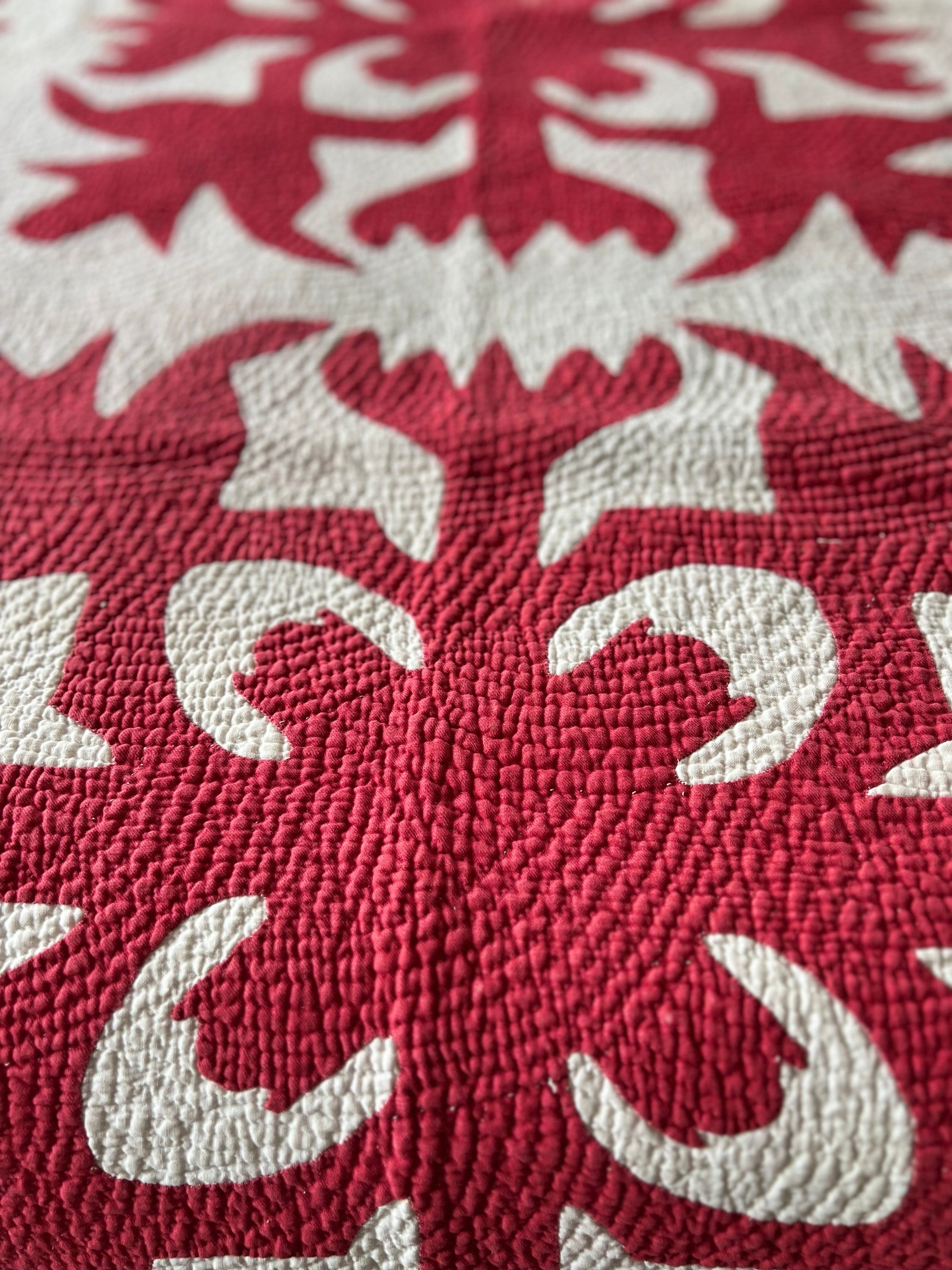 C 1850s Turkey Red Papercut Applique Quilt - Etsy