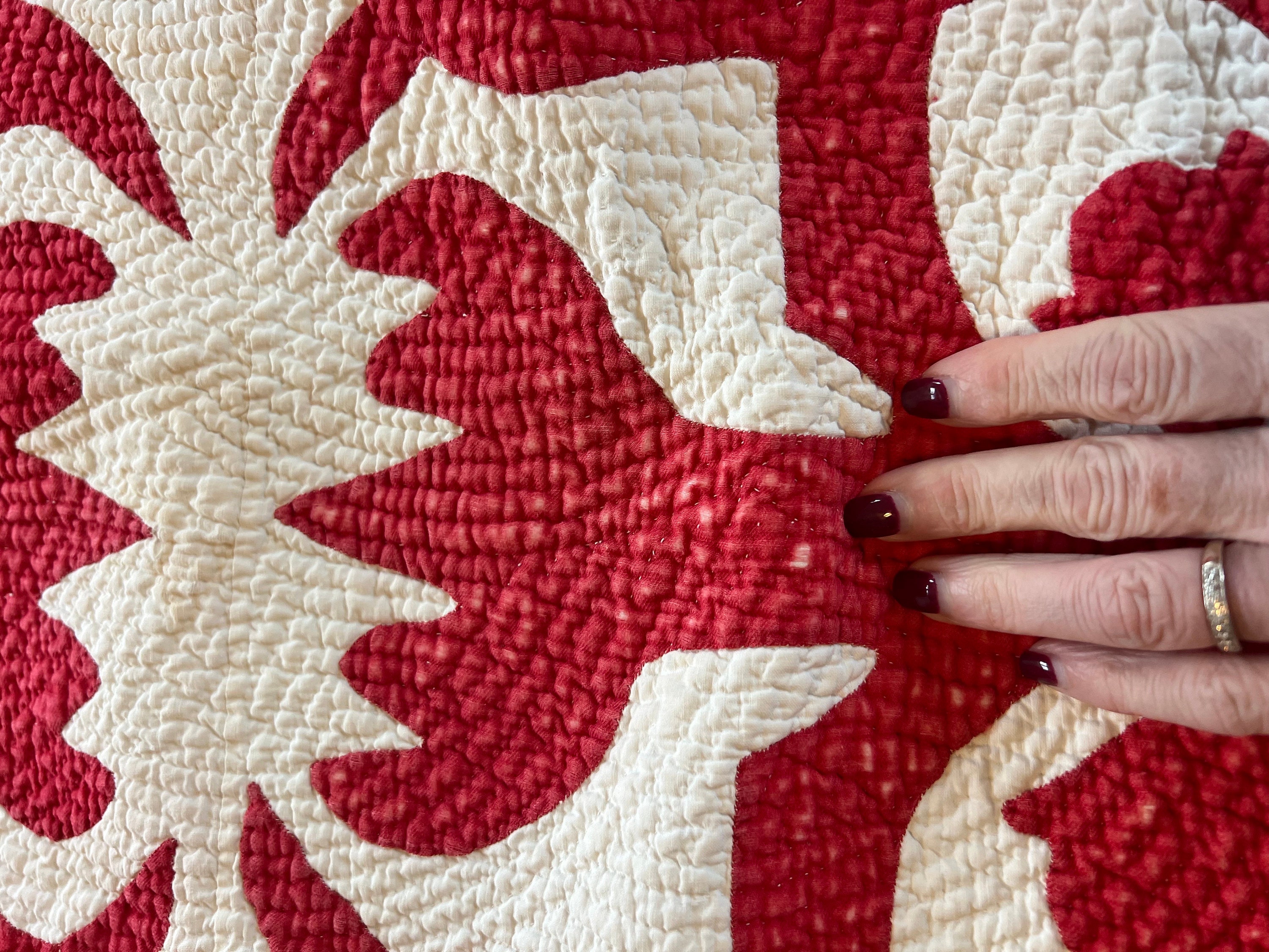 C 1850s Turkey Red Papercut Applique Quilt - Etsy