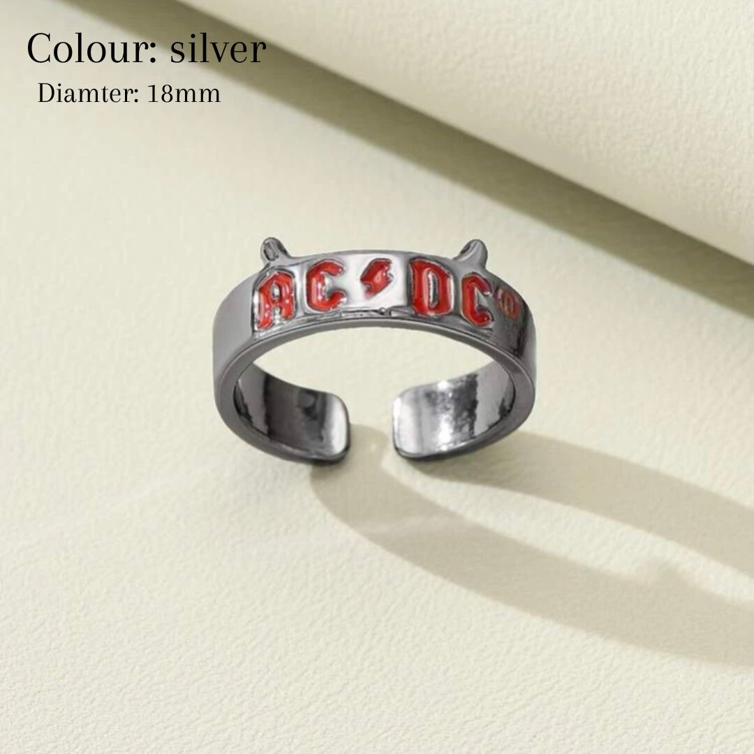 AC/DC Punk Rock Gothic Emo Ring - Etsy