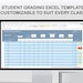 Simple Student Grade Book Excel Google Sheets Spreadsheet, Editable ...