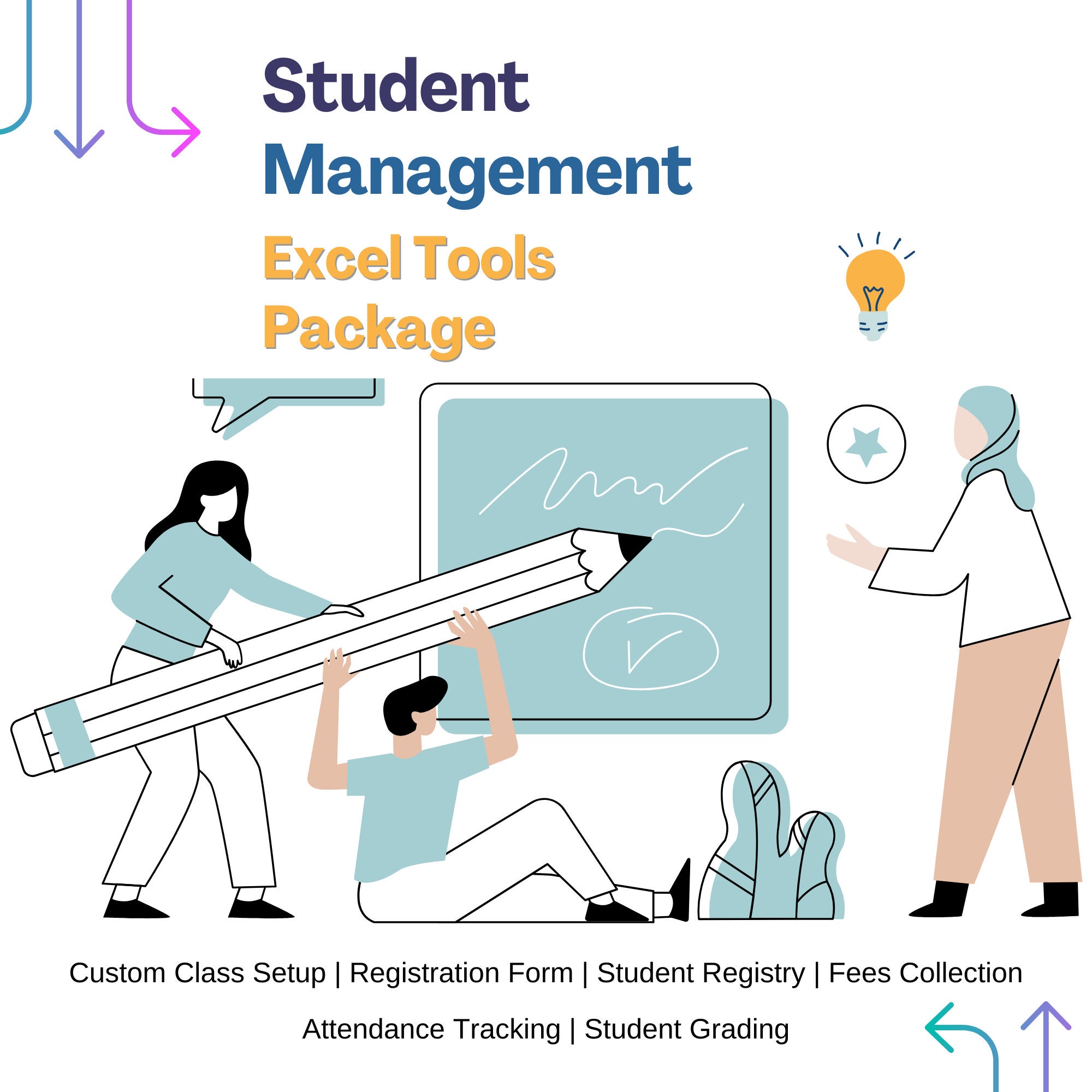 School Students Management Excel Template, Student and Class Registry ...