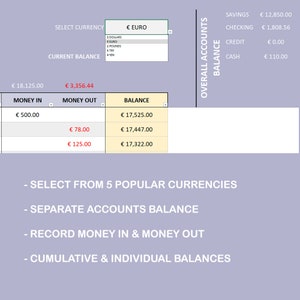 Income and Expenses Tracking Registry Balance Sheet Excel Spreadsheet ...