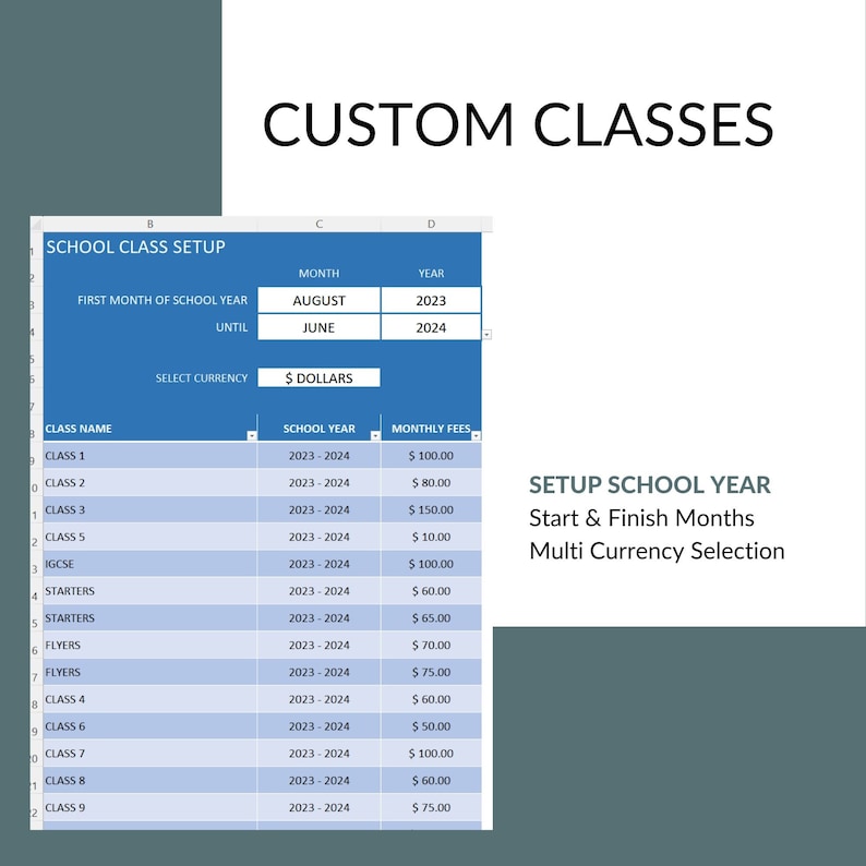 Student Attendance Reporting, School Class Registry Excel Spreadsheet ...