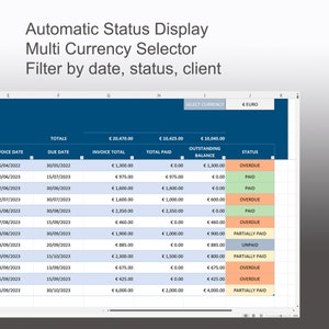 Invoice Tracker Excel Spreadsheet Template, Personal Small Business ...