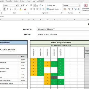 Drawing Registry Management and Distribution List Excel Template ...