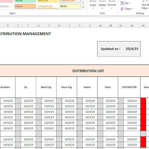 Drawing Registry Management and Distribution List Excel Template ...