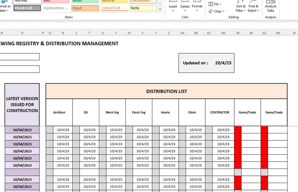 Drawing Registry Management and Distribution List Excel Template ... Drawing Registry Management and Distribution List Excel Template ...