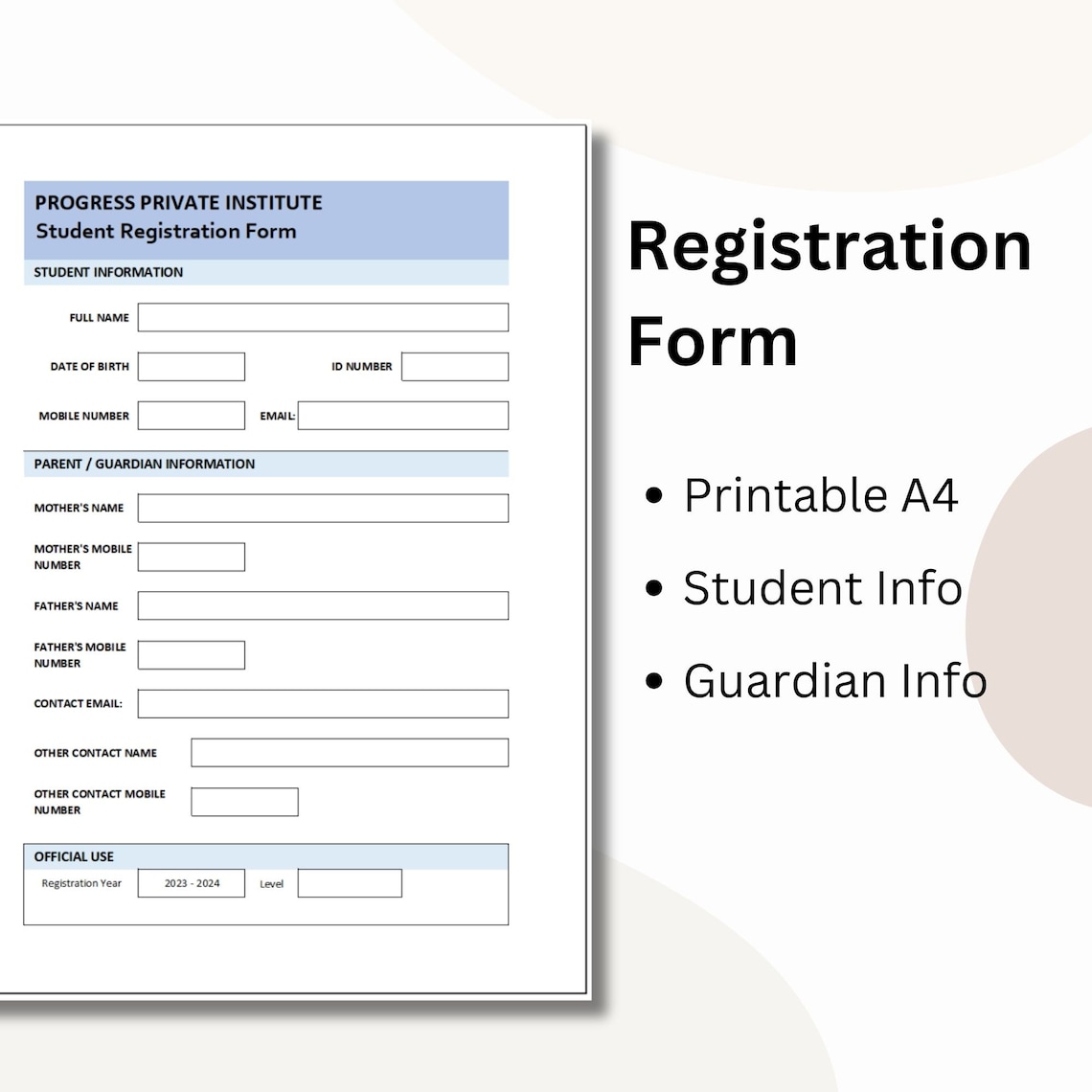 School Students Management Excel Template, Student and Class Registry ...