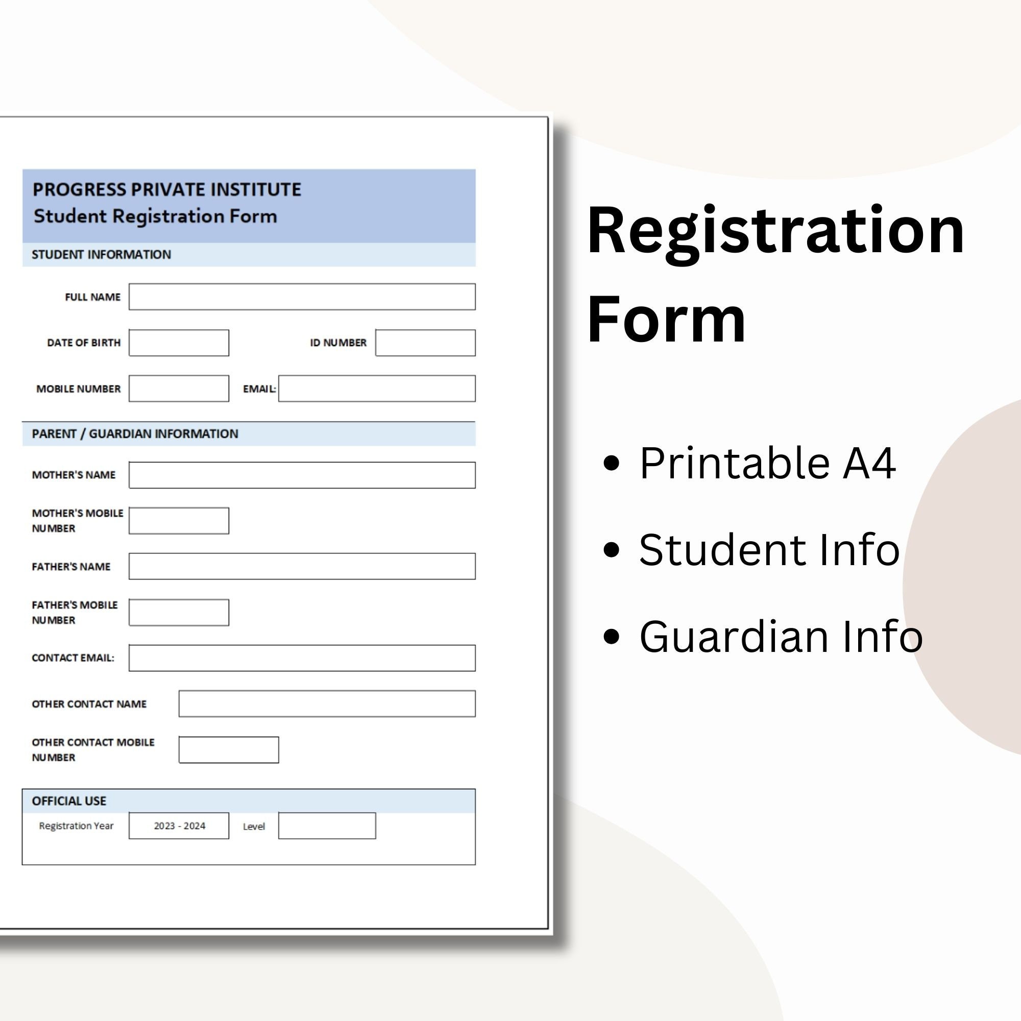 School Students Management Excel Template, Student and Class Registry ...