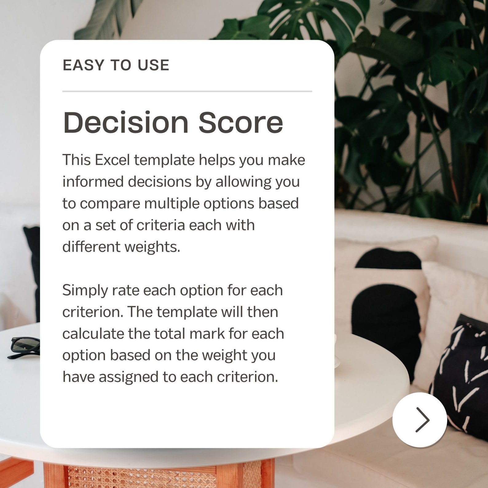 Excel Decision Making Matrix Scoreboard Template Spreadsheet, Google ...