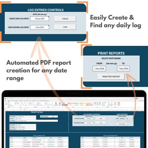 Construction Daily Works Progress Log Entry Diary Excel Template ...