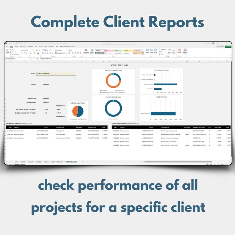 Project Profit Tracker: Monitor All Projects and Client Financials ...