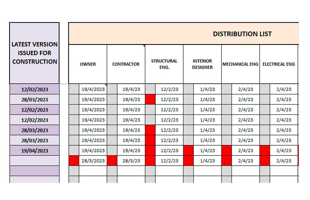 Drawing Registry Management and Distribution List Excel Template ...
