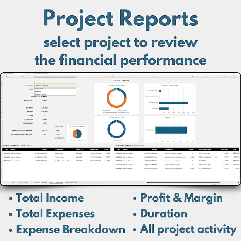 Project Profit Tracker: Monitor All Projects and Client Financials ...