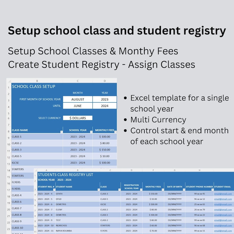 Student Fee Collection Tracker and Payment Recorder Excel Tool, School ...