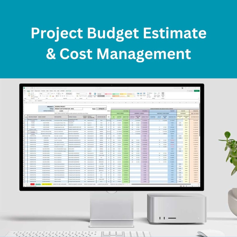 Project Budget Estimate and Cost Management Excel Spreadsheet Template ...