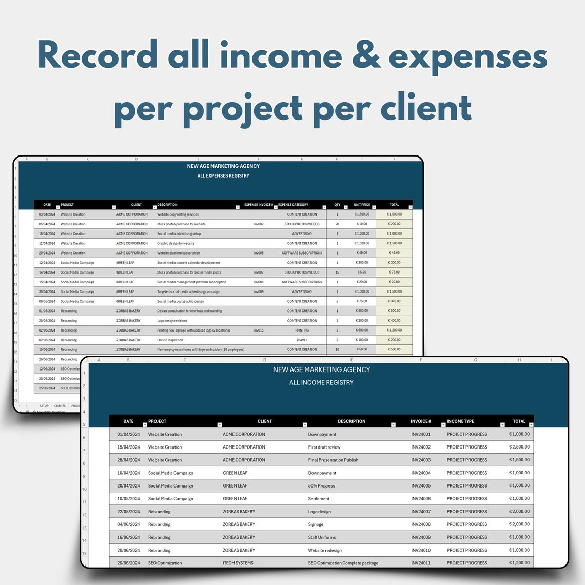 Project Profit Tracker: Monitor All Projects and Client Financials ...