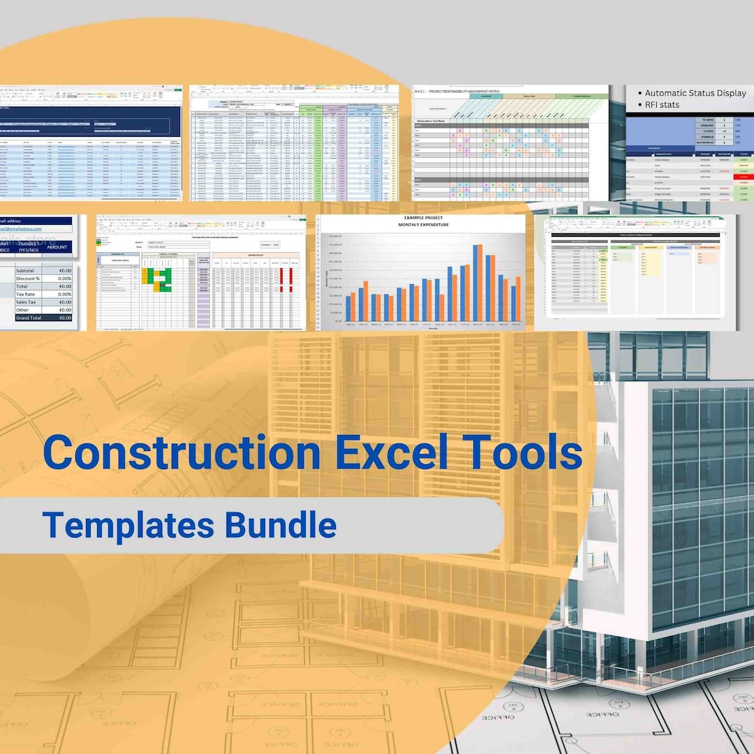 Construction Bundle Excel Templates, Budgeting, Estimating, Drawings ...