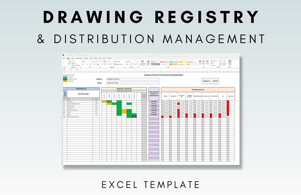 Drawing Registry Management and Distribution List Excel Template ...