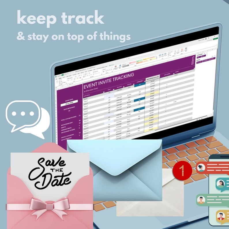Event Invitations Tracker Excel Template Spreadsheet, Wedding, Party ...
