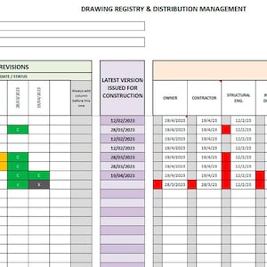 Drawing Registry Management and Distribution List Excel Template ...