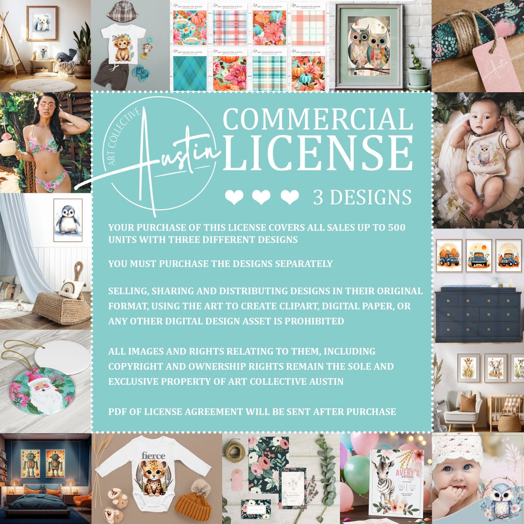 Commercial License Permission to Use Art Collective Austin Designs ...
