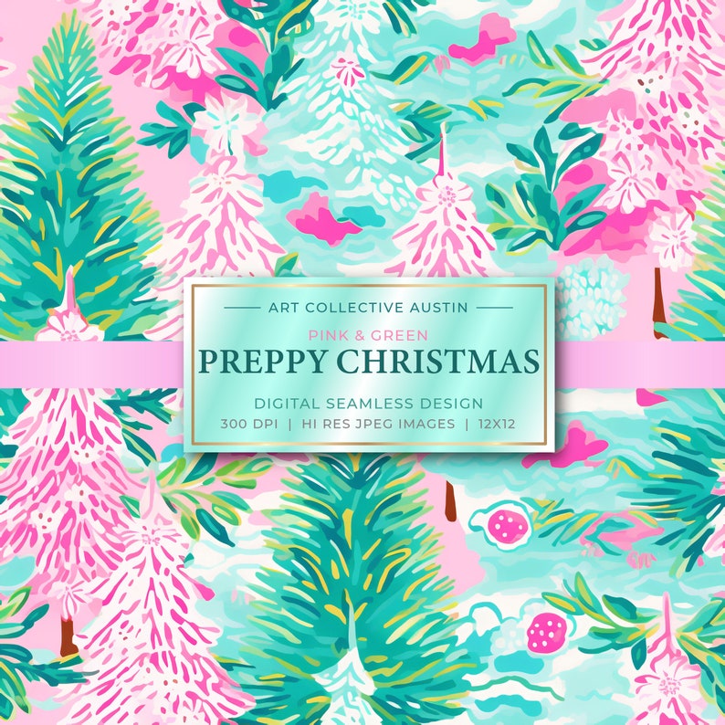 Christmas Tree Prints Christmas Trees Seamless Patterns Preppy ...