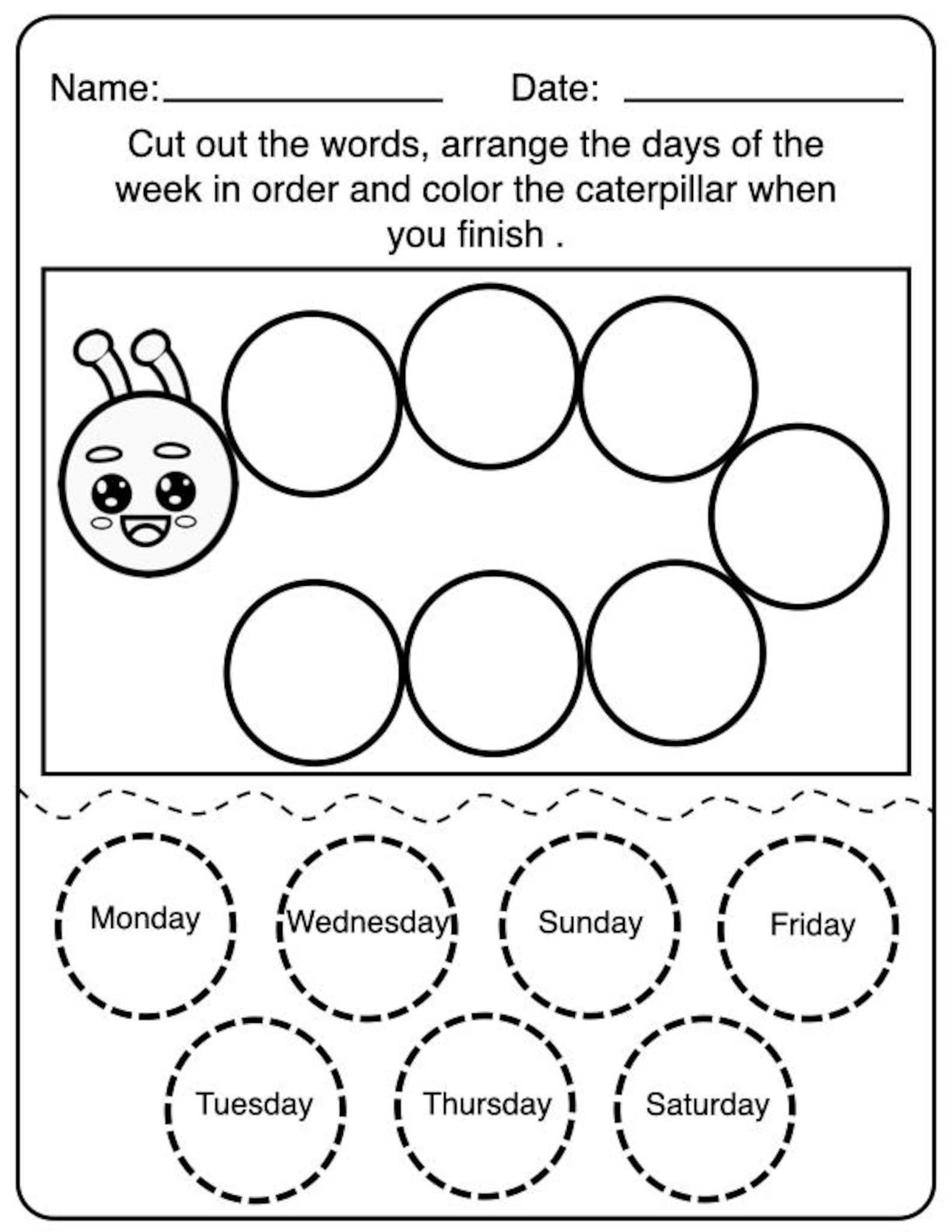Printable Kids Days of the Week Workbook | Fun Learning Pages for Kids ...