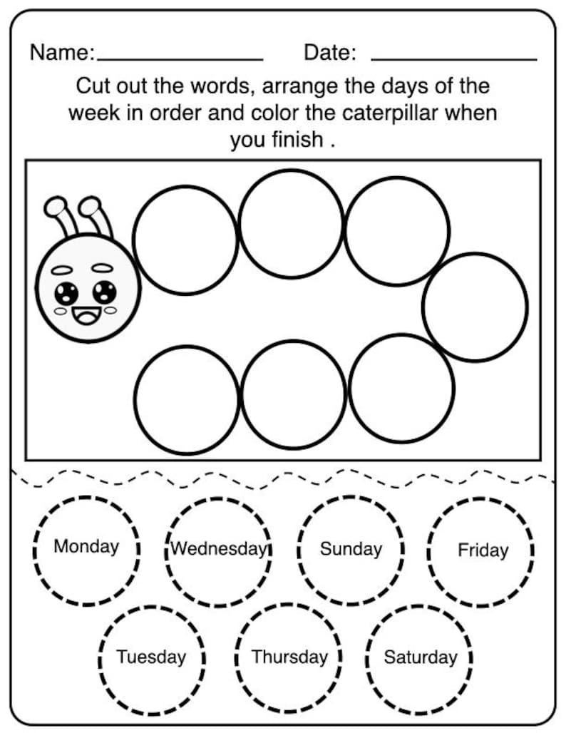 Printable Kids Days of the Week Workbook | Fun Learning Pages for Kids ...