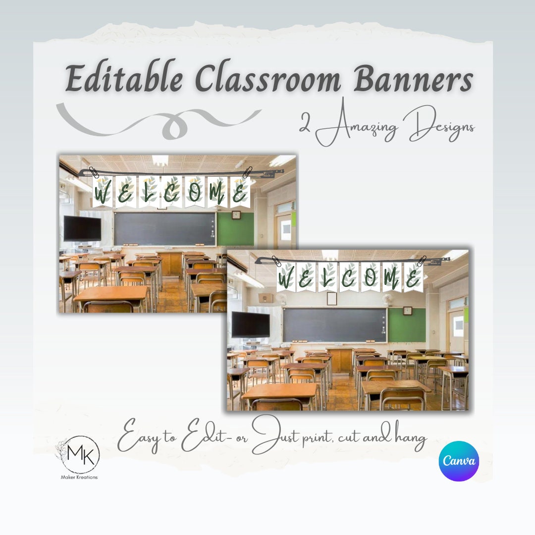Boho Classroom/school Editable Welcome Banners - Etsy
