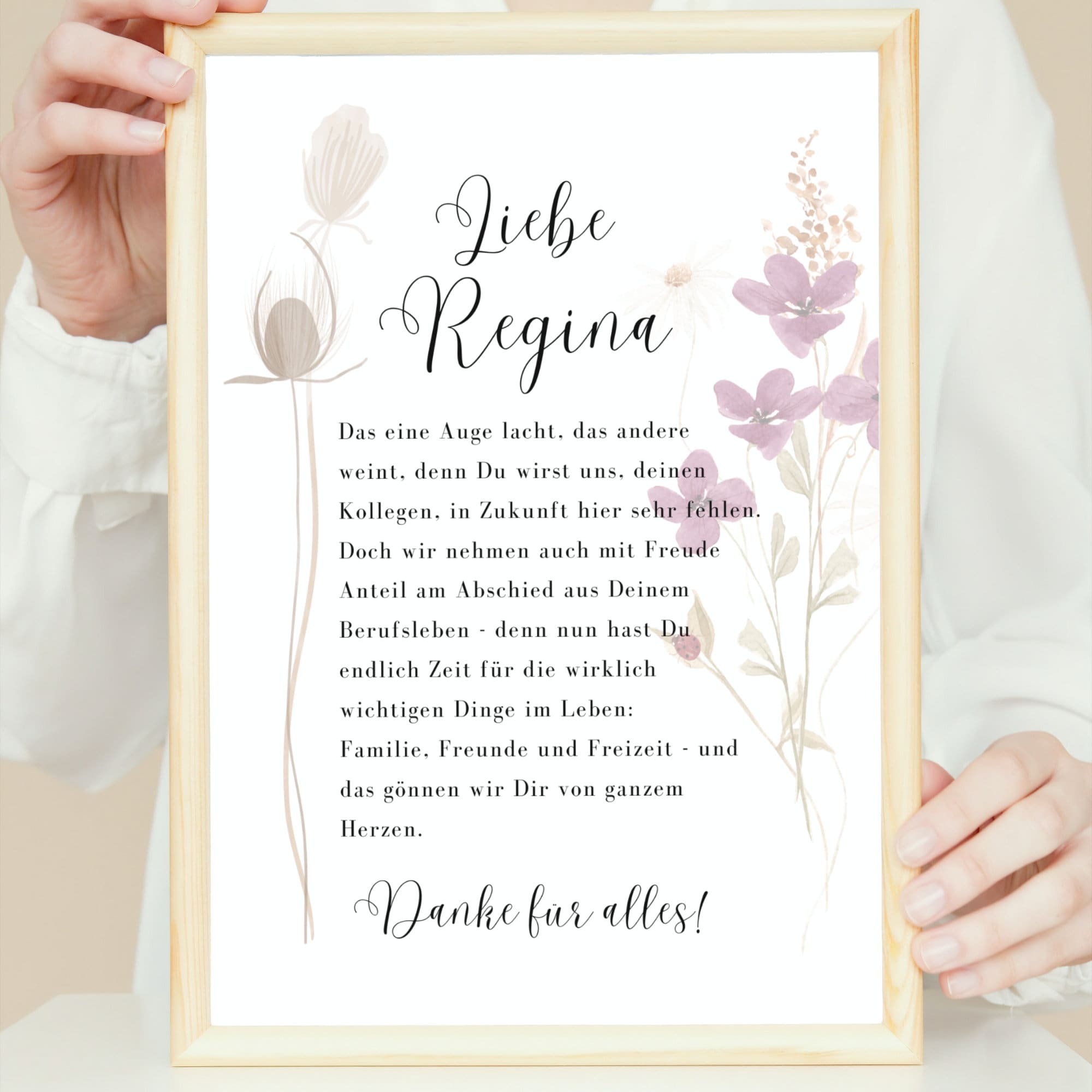 Geschenk Abschied Kollegin personalisiert, Ruhestand Rente, Bild zum ...