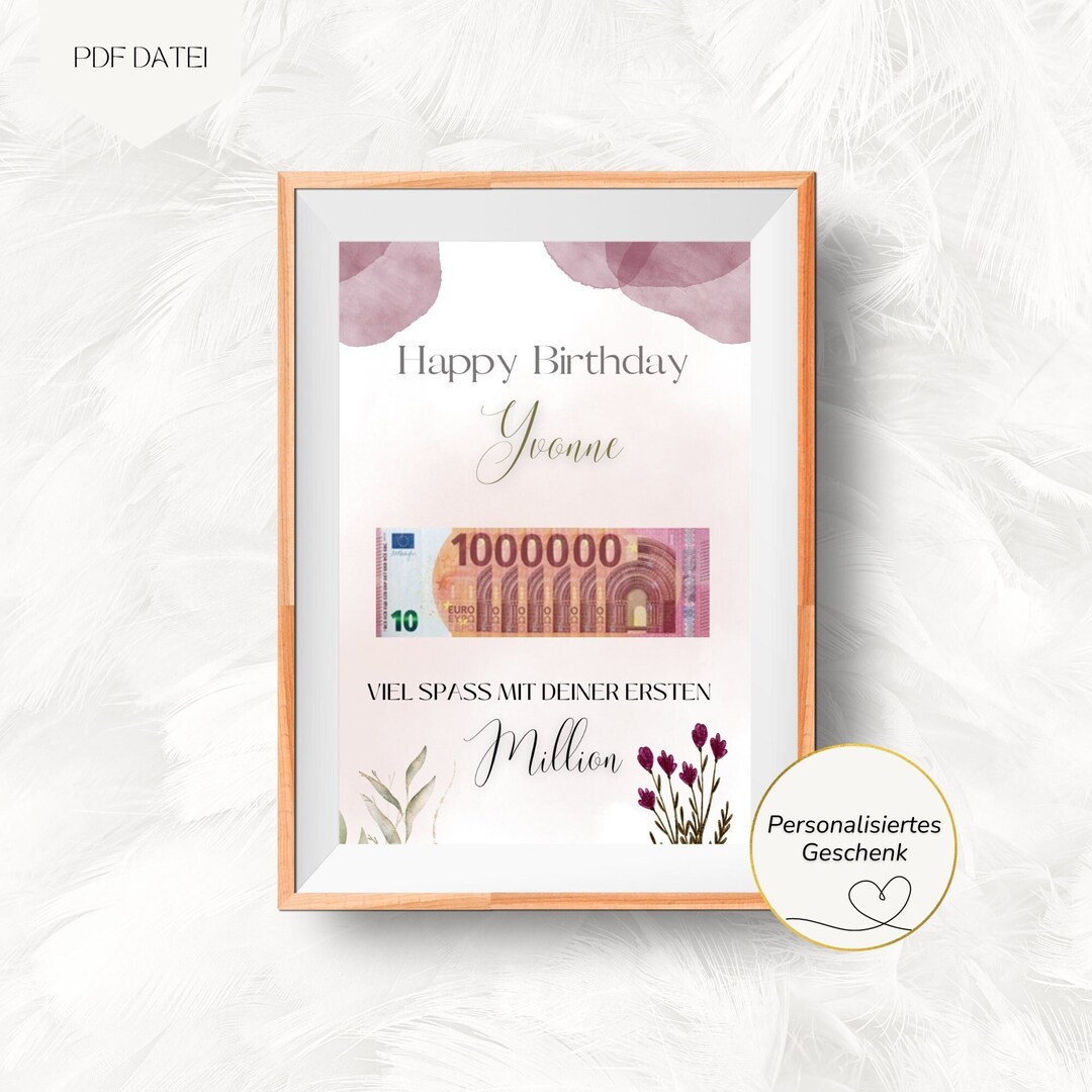 Birthday Money Gift to Print Out Your First Million Birthday Gift ...