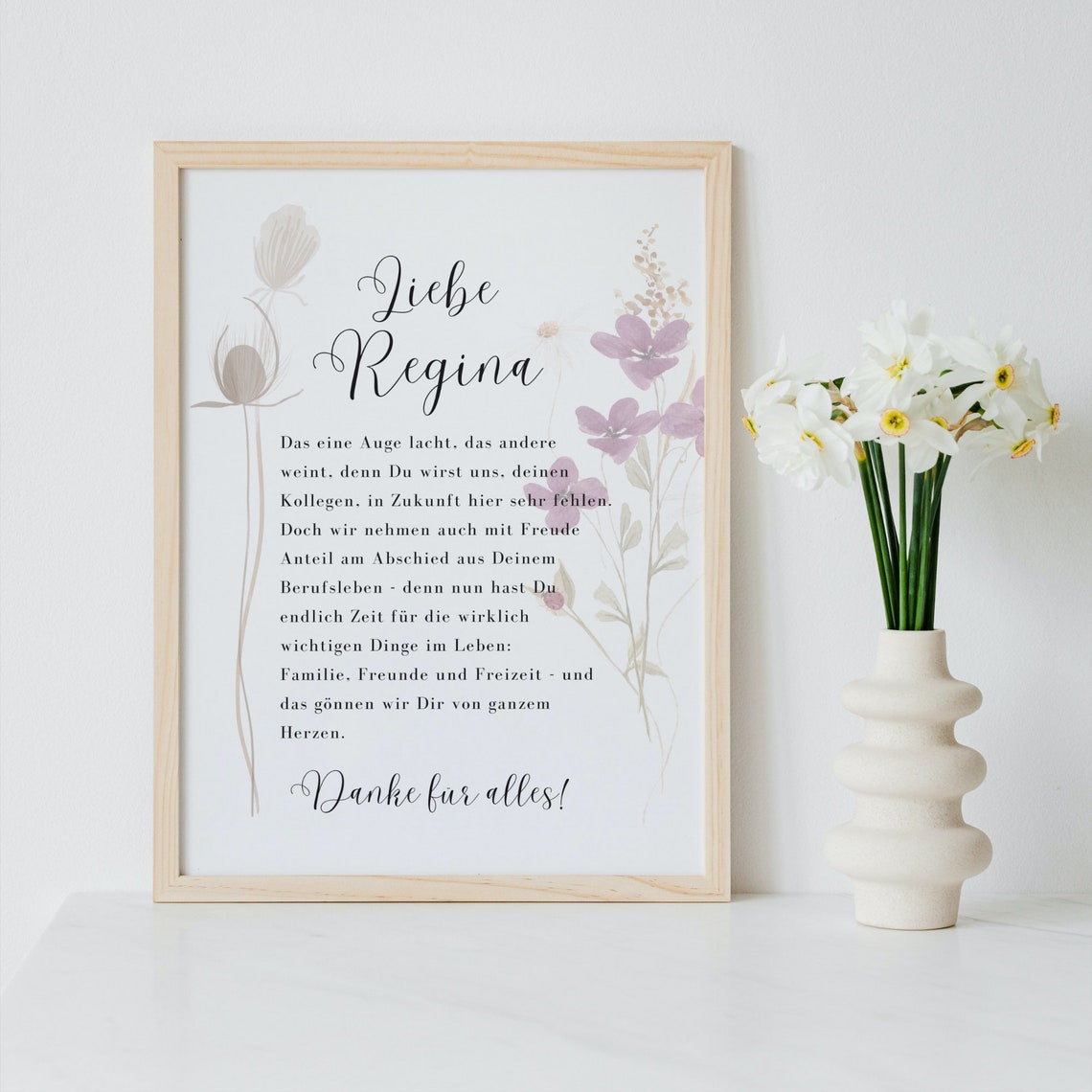 Geschenk Abschied Kollegin personalisiert, Ruhestand Rente, Bild zum ...