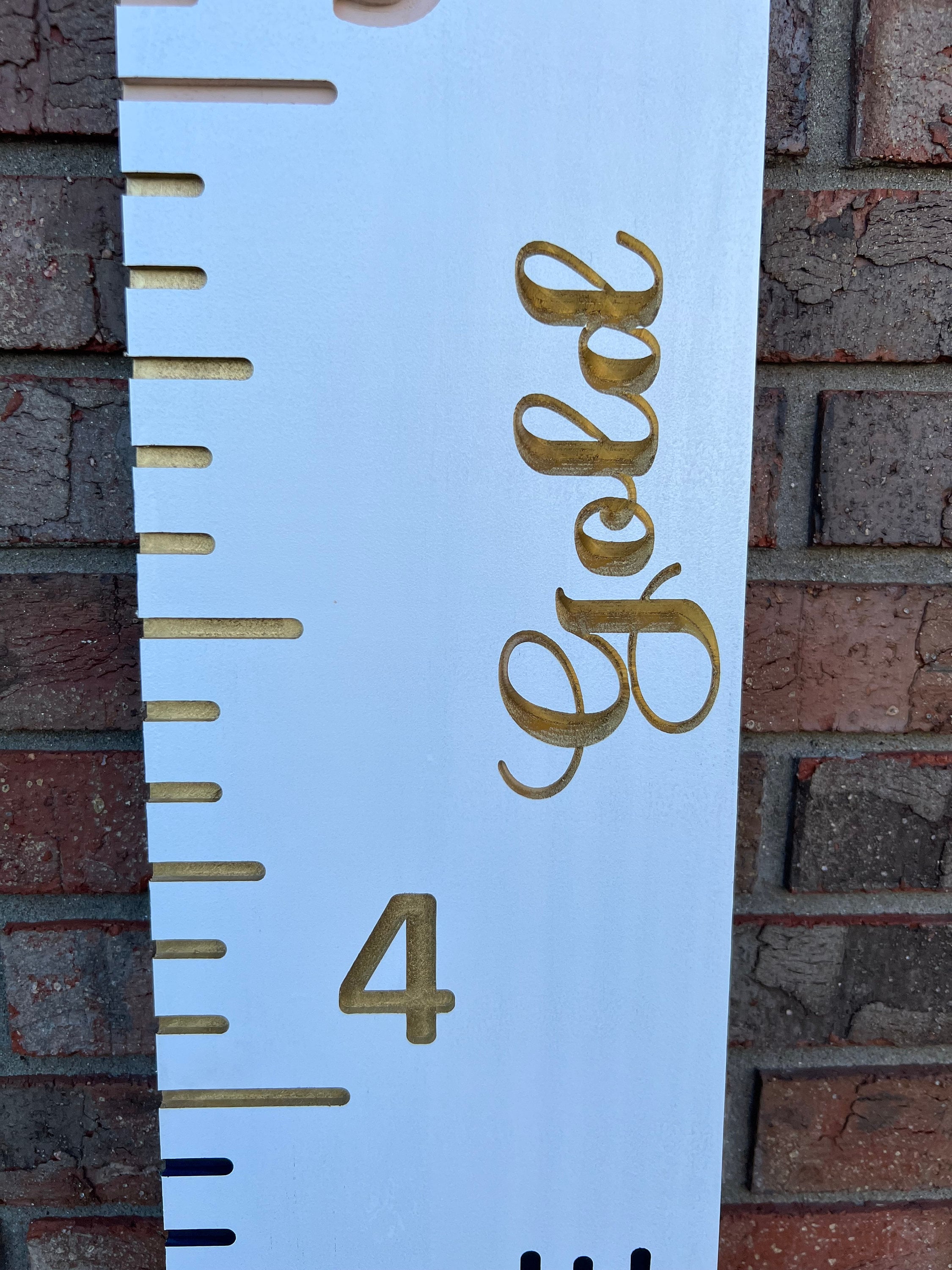 Height Chart Ruler With Name, Kid Growth Chart Personalized, Oak Wood ...